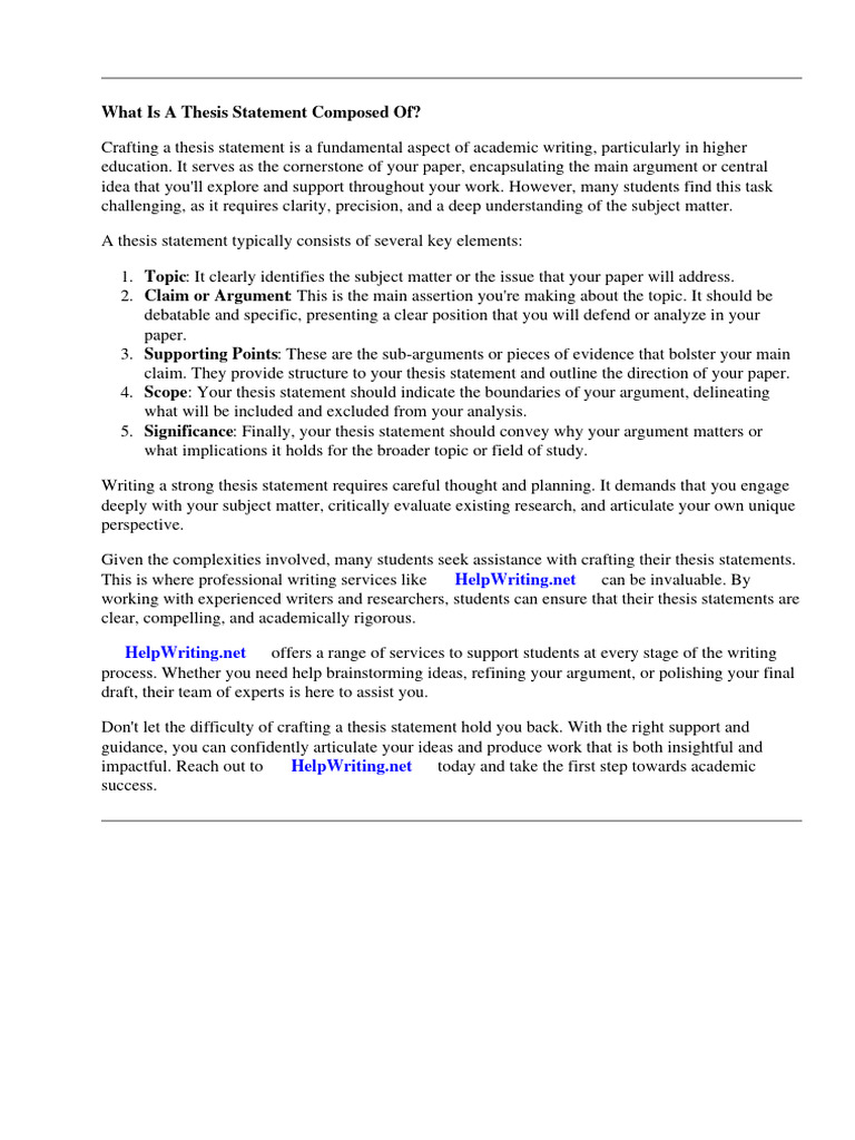 Components of an Effective Thesis Statement | PDF | Essays | Thesis