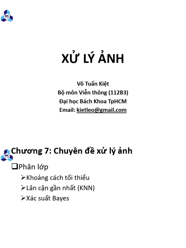 XLA - c7 - Cac Chuyen de Xu Ly Anh - HK202 | Download Free PDF | Applied Mathematics | Algorithms