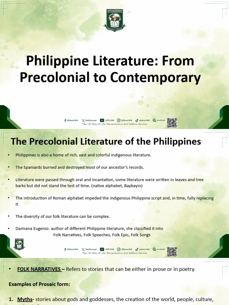 Philippine Literature PREMID | PDF | Philippines | Narrative
