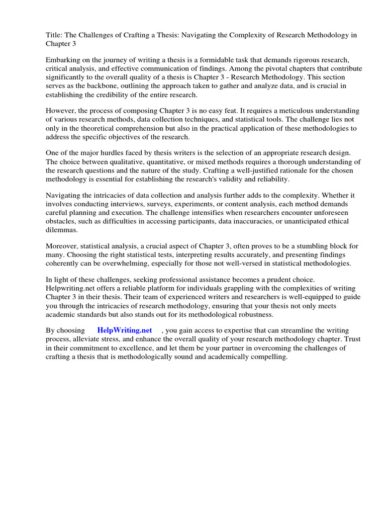 Research Methodology in Thesis Chapter 3 | Download Free PDF ...