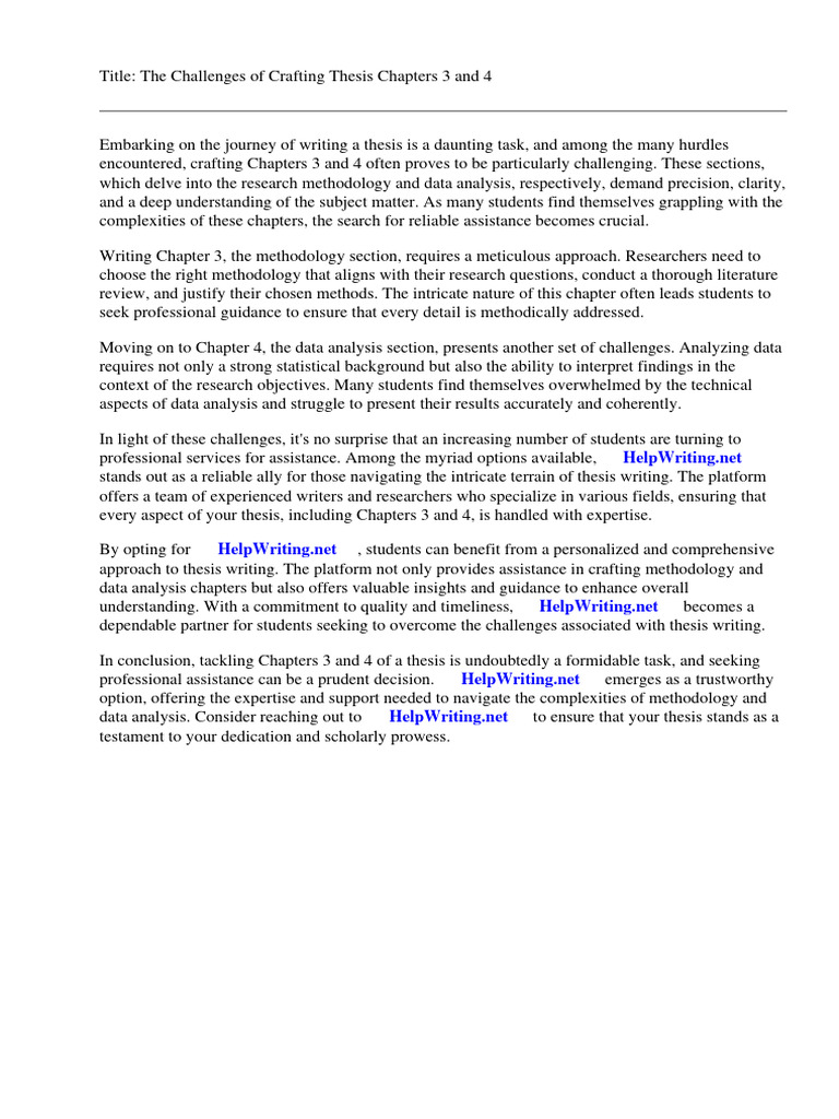 Thesis Chapter 3 and 4 | PDF