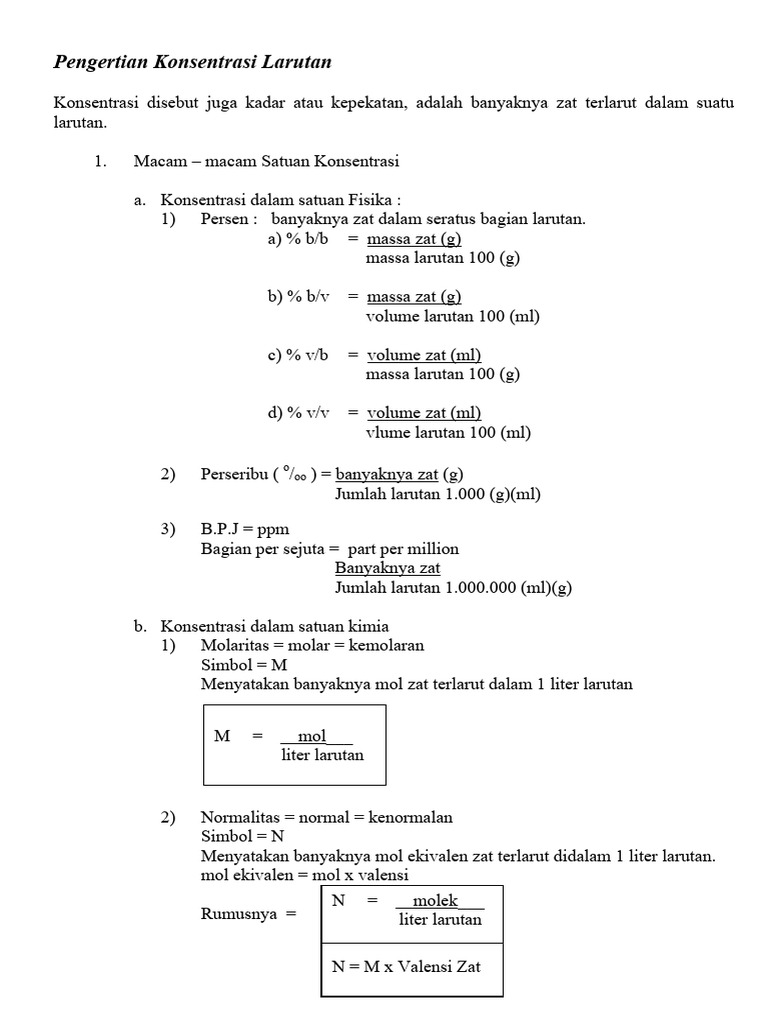 Rumus Persen Kelarutan Larutan | PDF