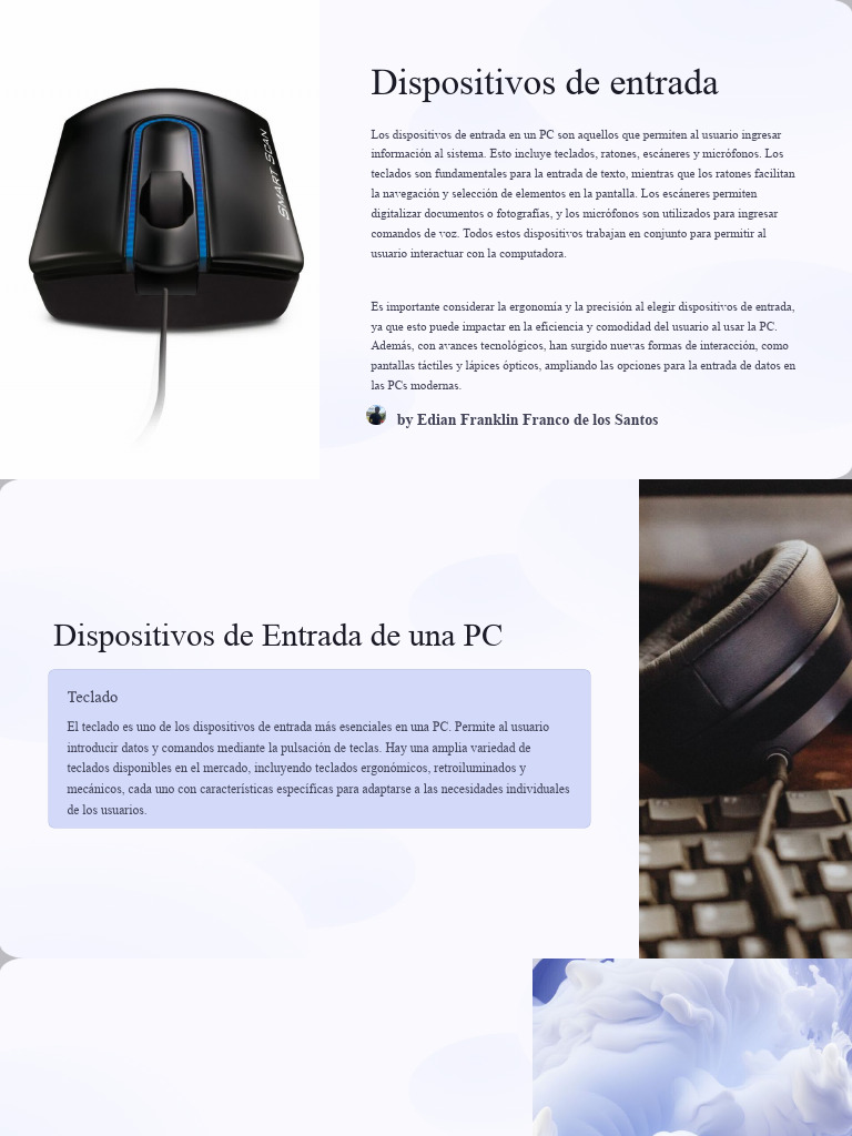 Dispositivos-de-entrada | PDF | Hardware de la computadora | Periférico