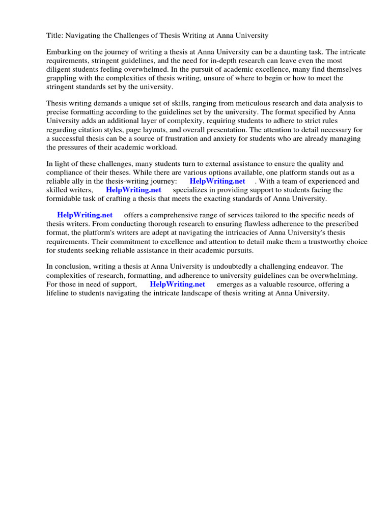 Thesis Format Anna University | PDF | Thesis | Trademark