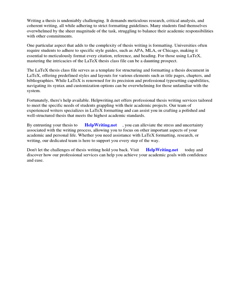 Latex Thesis Class File | PDF | Te X | Thesis