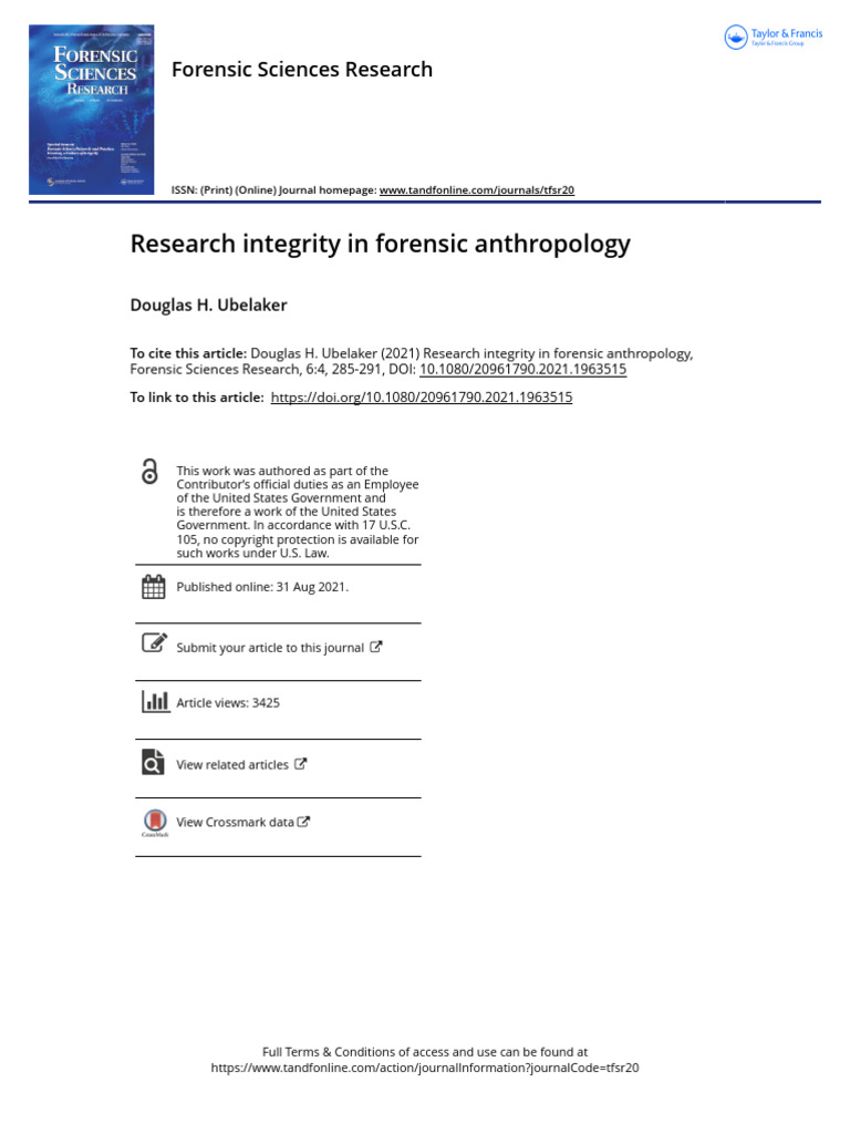 Research Integrity in Forensic Anthropology | PDF | Social Science
