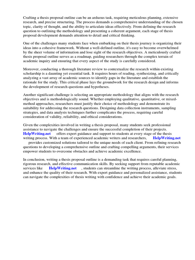 Thesis Proposal Outline Guide | PDF | Methodology | Thesis