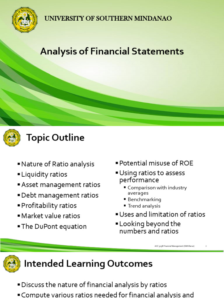 Chapter 4 Analysis of Financial Statements | PDF | Return On Equity ...