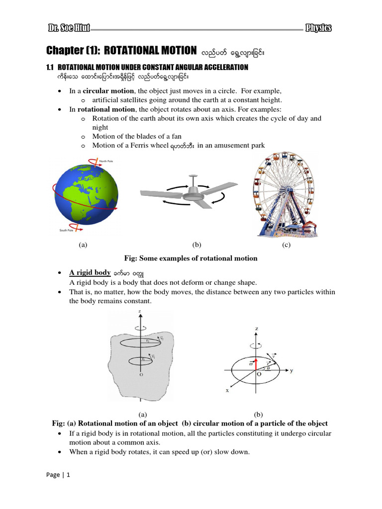DR SH GR 12 Chapter 1 To Print | PDF | Acceleration | Rotation Around A Fixed Axis