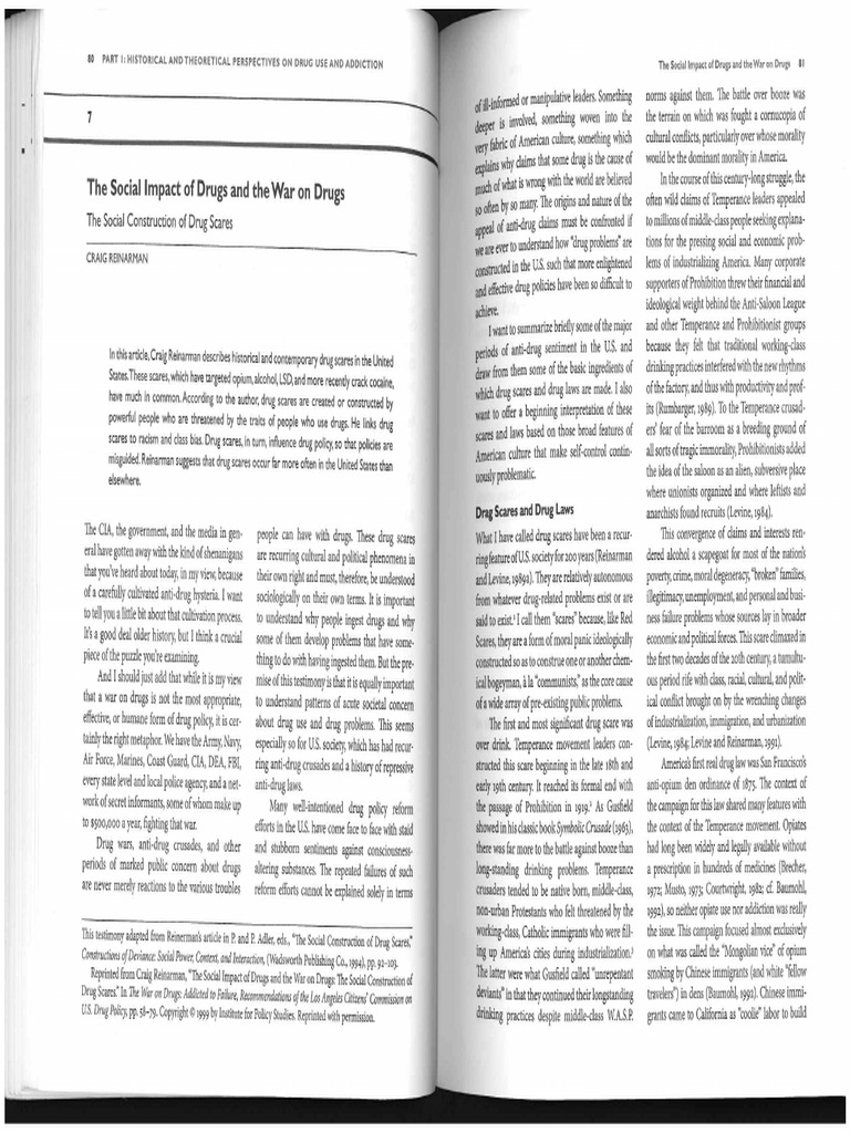 Reinarman (1994) Drug Scares | PDF