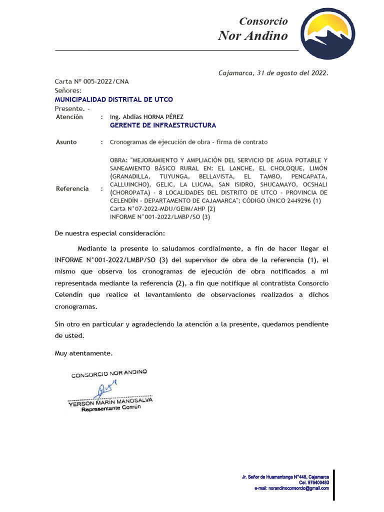 Carta #005-CNA-2022 - Obs de Cronos | PDF