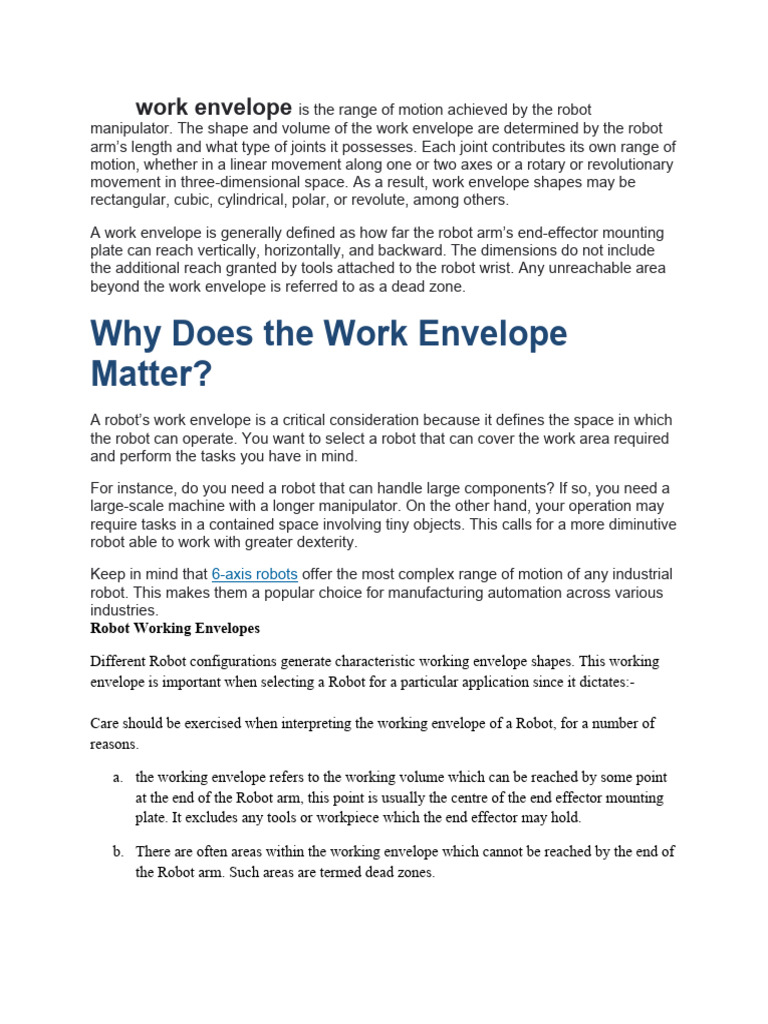 Unit1-Work Envelope, Workspaceand Full | PDF | Artificial Intelligence | Intelligence (AI ...