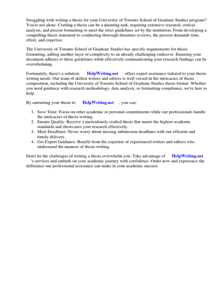 University of Toronto School of Graduate Studies Thesis Format | PDF