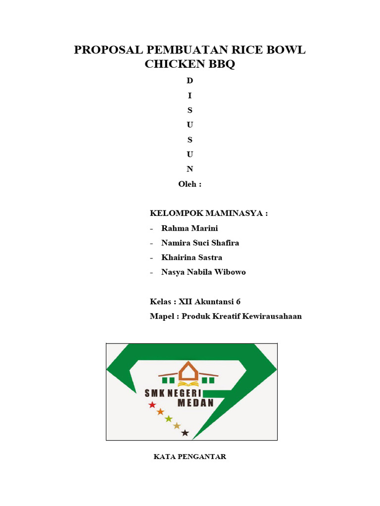 Proposal Pembuatan Rice Bowl | PDF