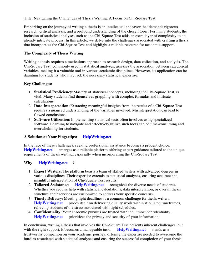 Thesis With Chi-Square Test | PDF | Chi Squared Test | Statistical ...