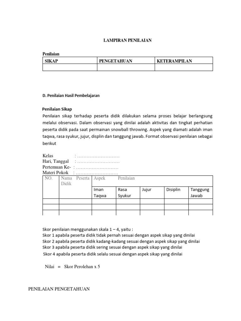 LAMPIRAN PENILAIAN Aksi 2 | PDF