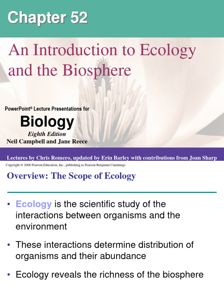 Chapter 52 An Introduction To Ecology and The Biosphere | PDF | Ecology ...