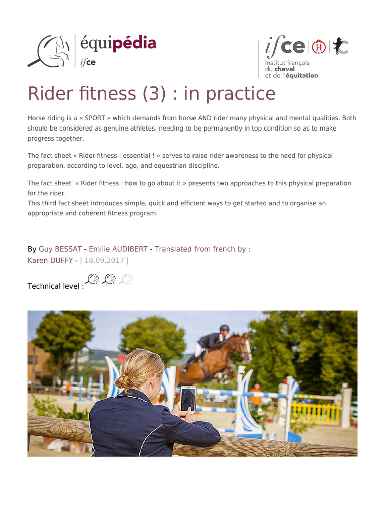Rider Fitness 3 in Practice | PDF | Physical Fitness | Equestrianism