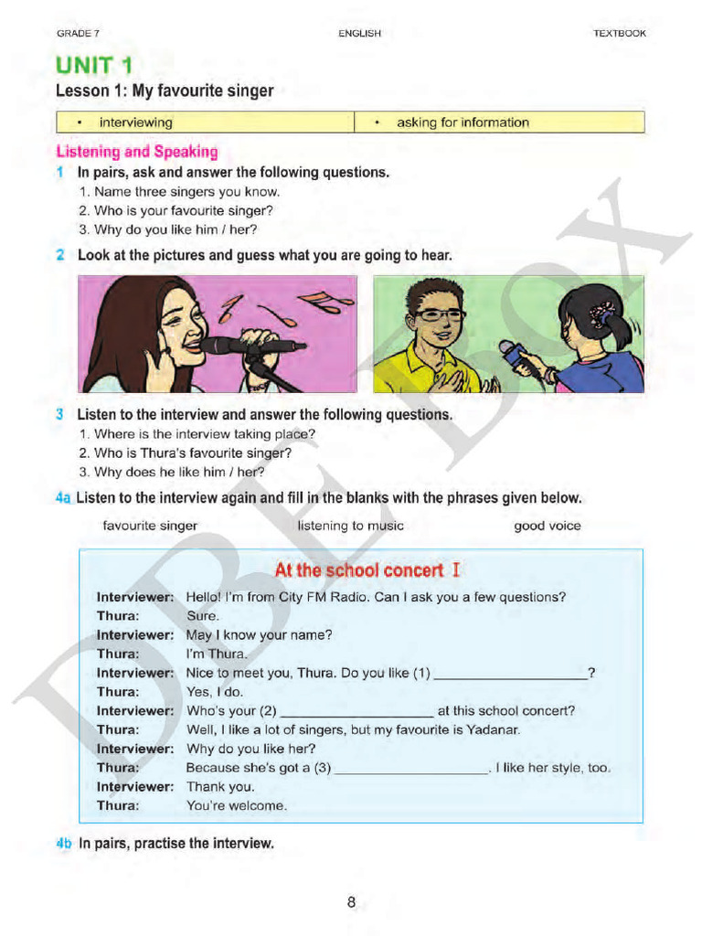 Grade (7) English Textbook (112 Pages) | PDF