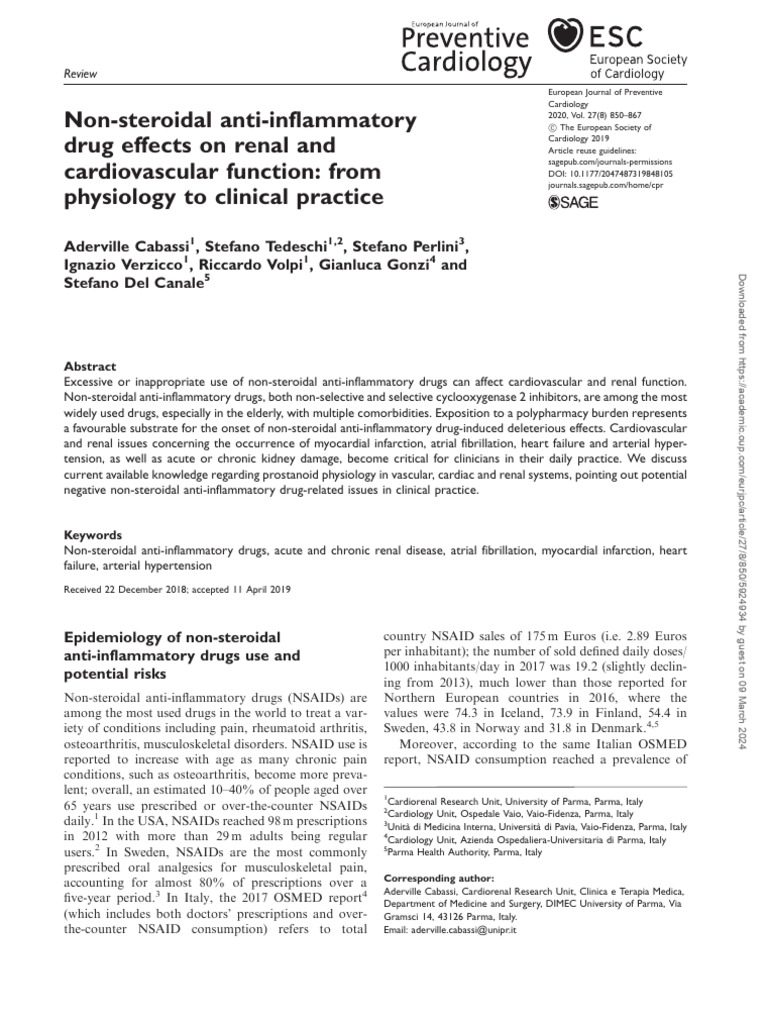 2.nonsteroidal Anti-Inflammatory Drug Effects On Renal and Cardiovascular Function From ...