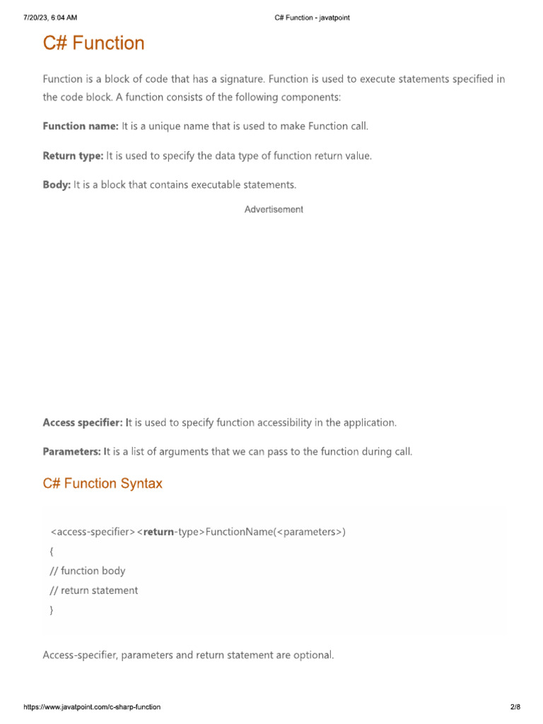 10 Function C# | PDF