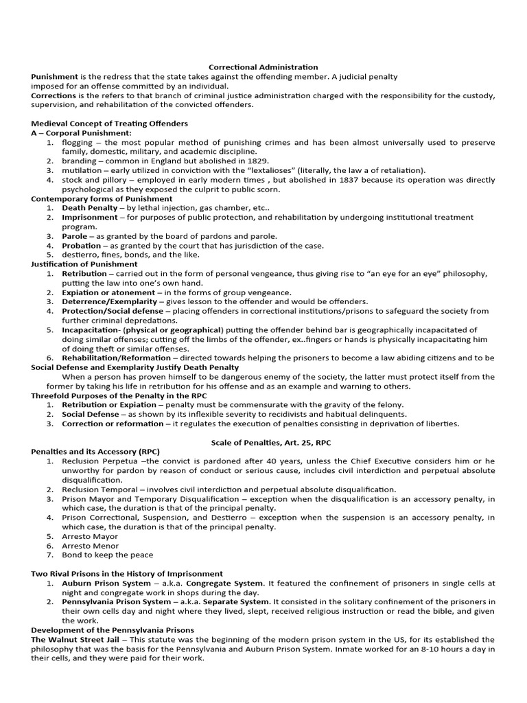 Notes Correctional Administration | PDF