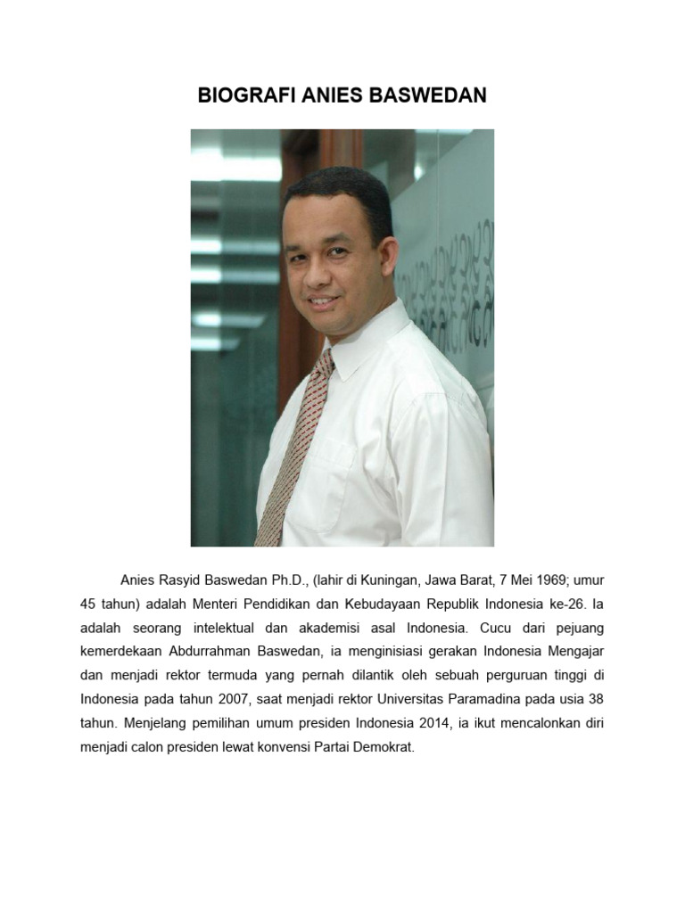 Biografi Anies Baswedan | PDF