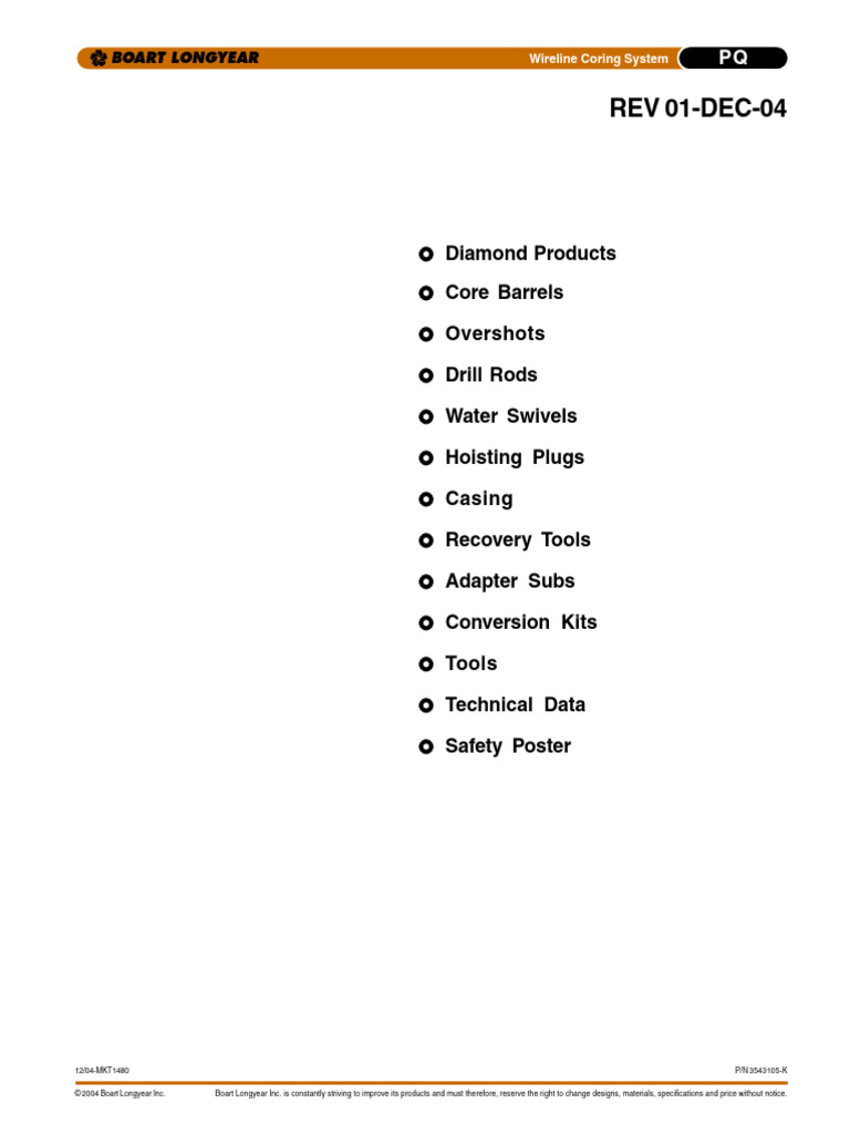PQ Coring System | PDF | Abrasive | Casing (Borehole)