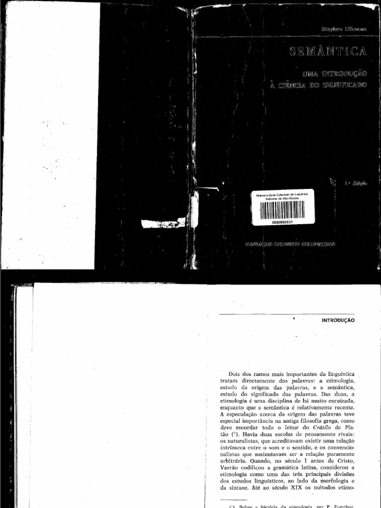Semântica, Uma Introdução À Ciência Do Significado - Stephen Ullmann | PDF