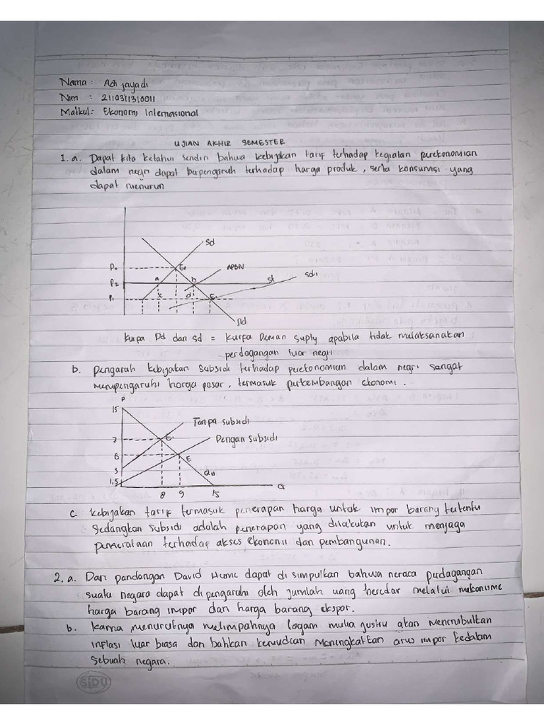 Adi Jayadi - 2110311310011 - UAS Ekonomi Internasional | PDF