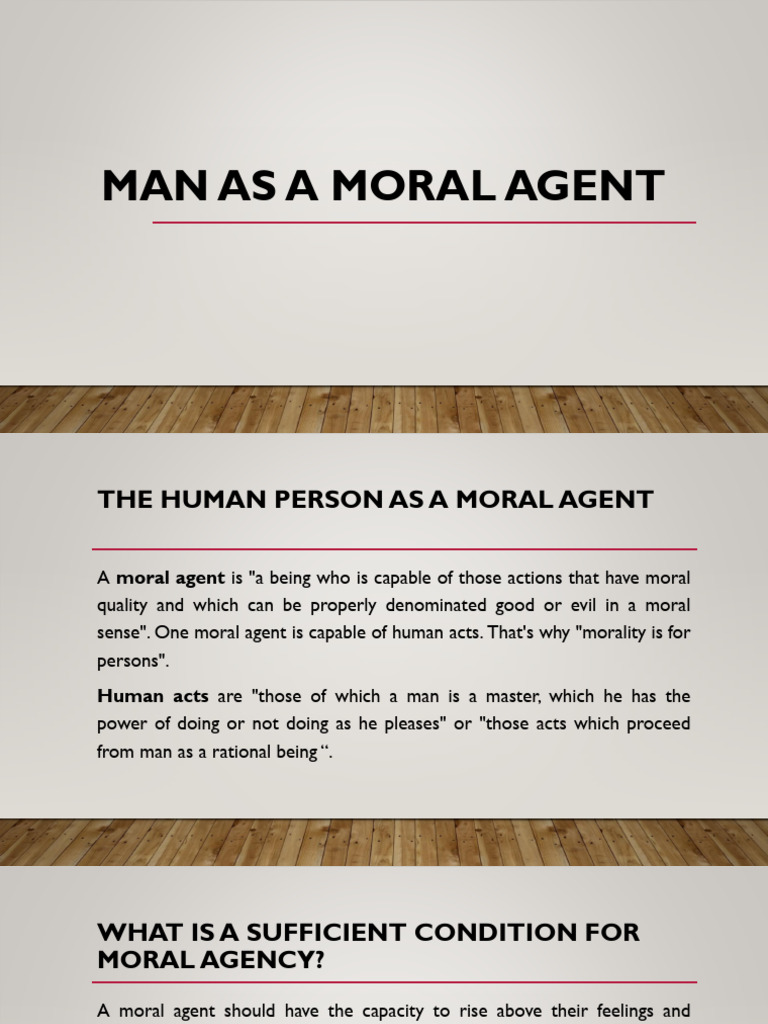 Man as a Moral Agent | PDF