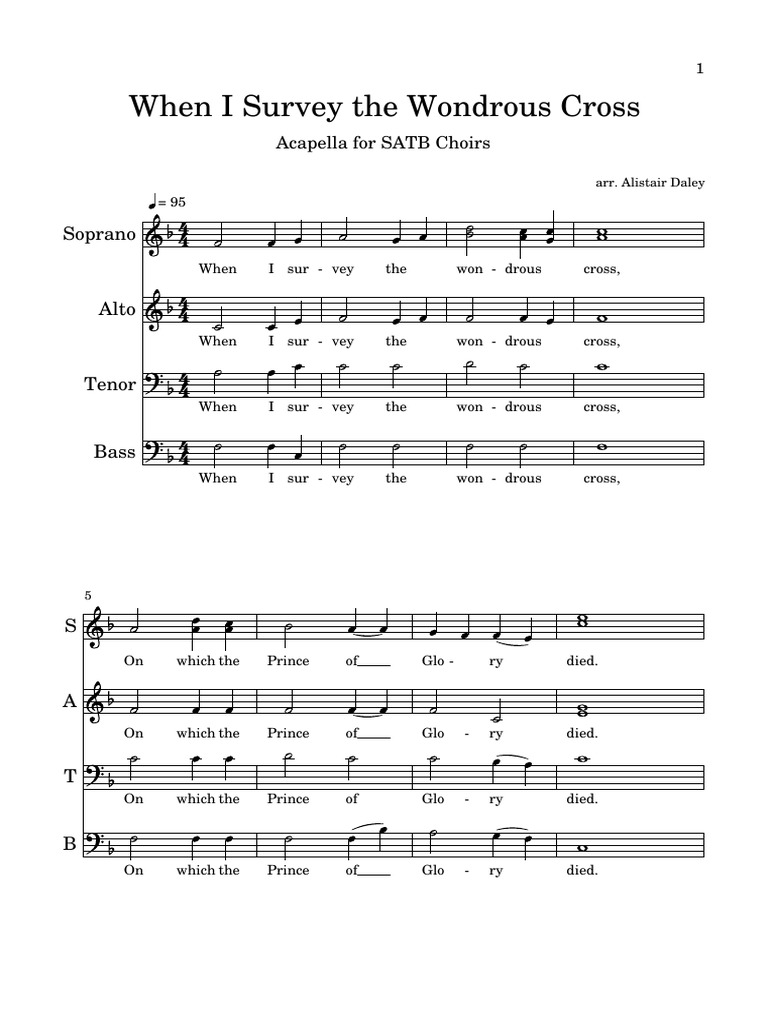 When I Survey The Wondrous Cross (First Draft) | PDF | Choral Music ...
