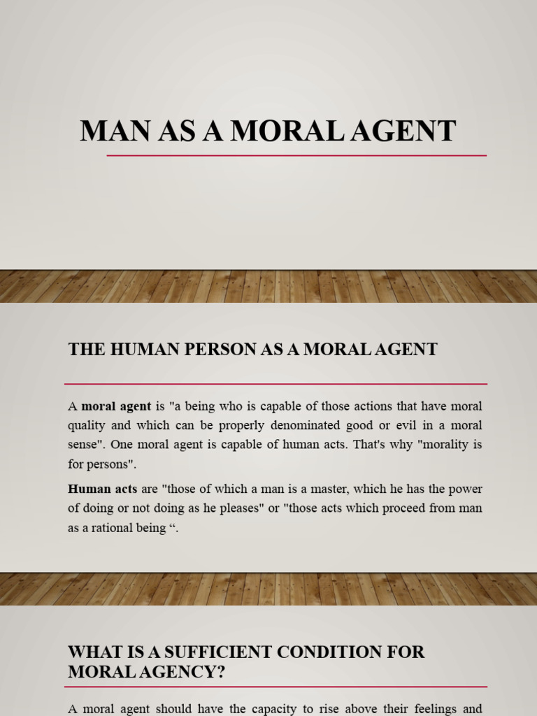 Man As A Moral Agent | PDF | Morality | Good And Evil