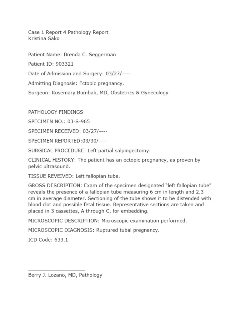 Pathology Report | PDF