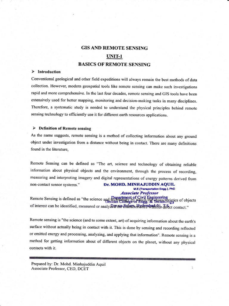 GIS & Remote Sensing | PDF