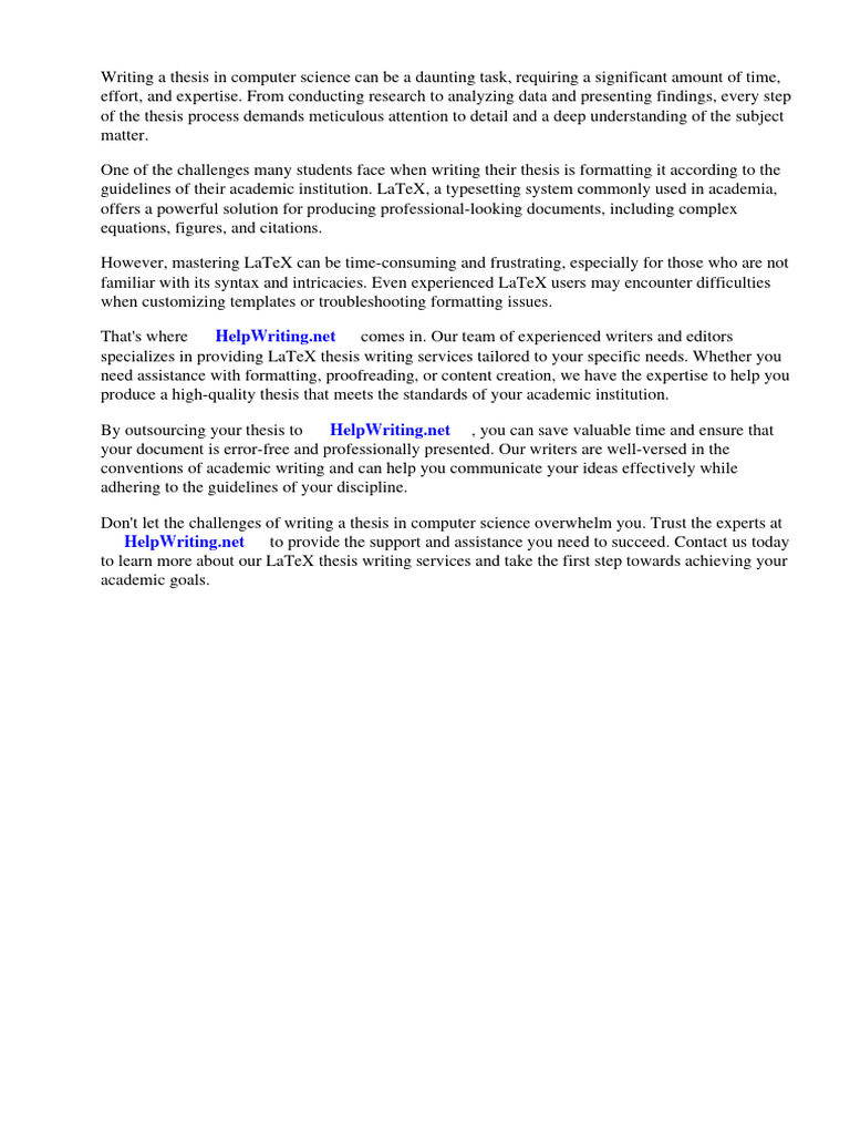 Computer Science Thesis Latex | PDF Computer Science Thesis Latex | PDF