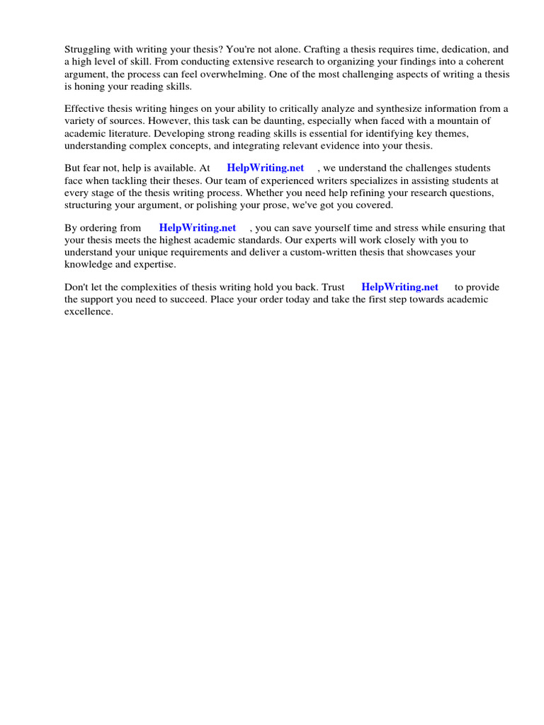 Thesis Reading Skills | PDF | Phonics | Reading Comprehension