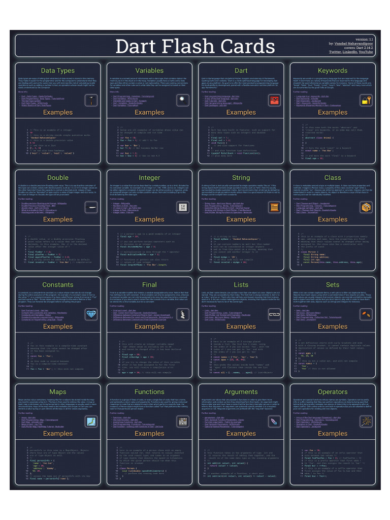 Dart Flash Card | PDF