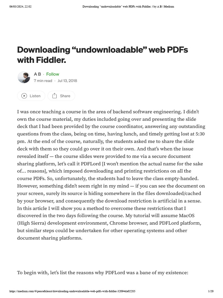 Download Undownloadable PDFs with Fiddler | PDF | Computers ...