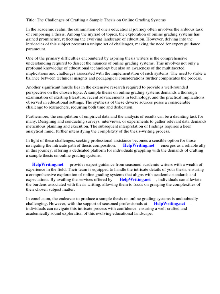 Sample Thesis Online Grading System | PDF | Career & Growth | Computers