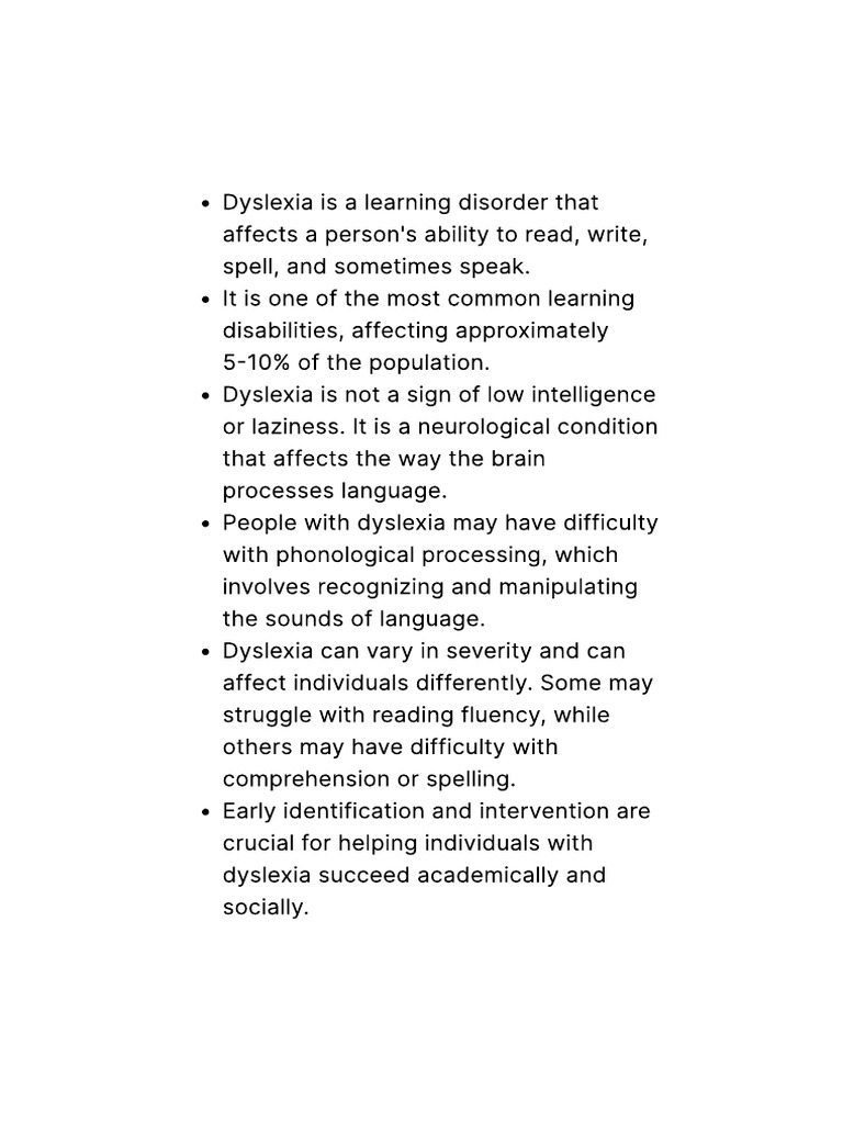 Dyslexia | PDF