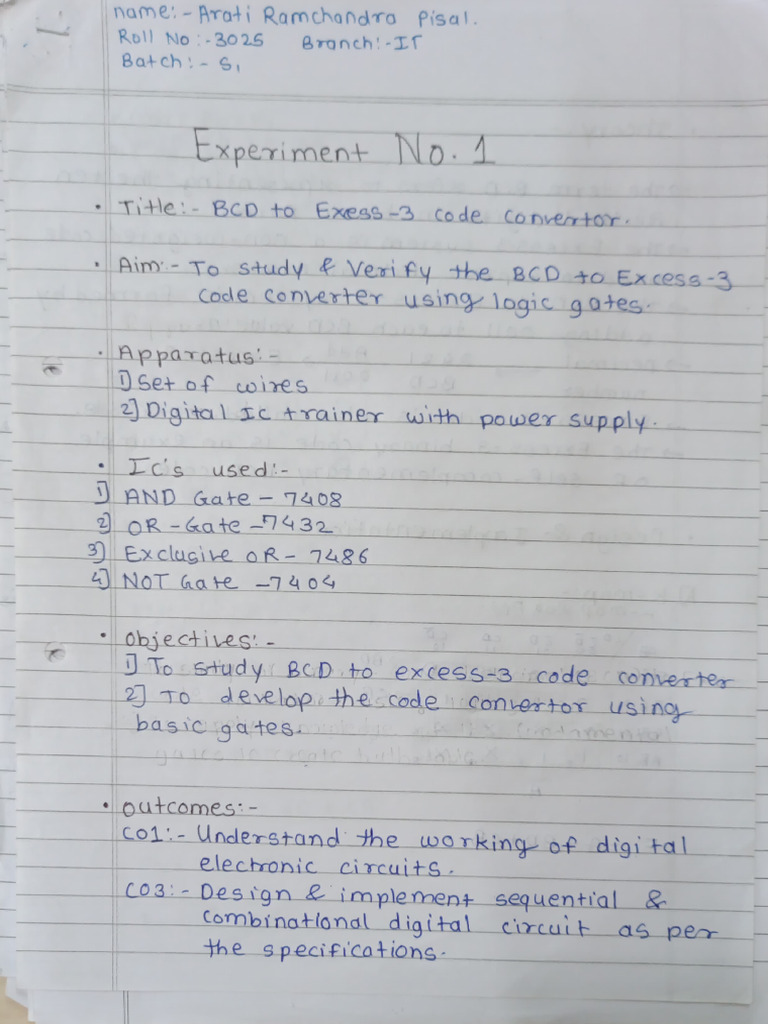 Ldco Exp.1 | PDF | Binary Coded Decimal | Applied Mathematics