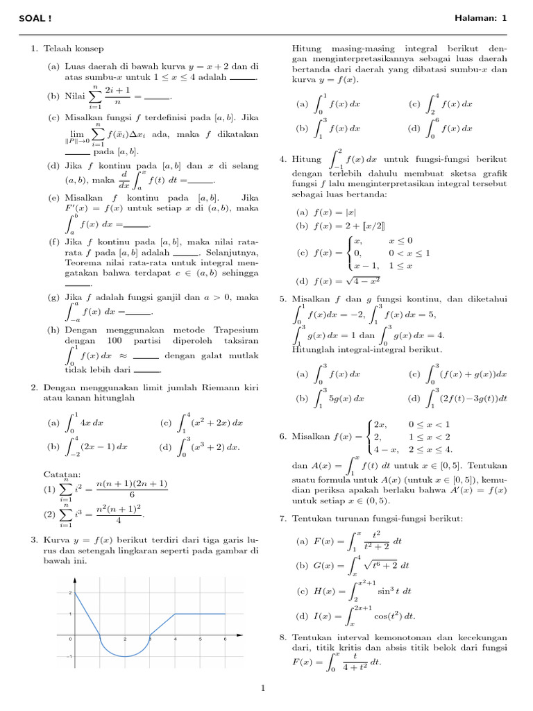 Kumpulan Soal 1 Kalkulus Integral | PDF