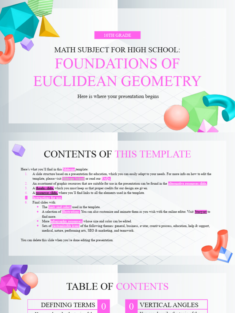 Math Subject For High School 10th Grade Foundations of Euclidean Geometry | PDF | Planets ...
