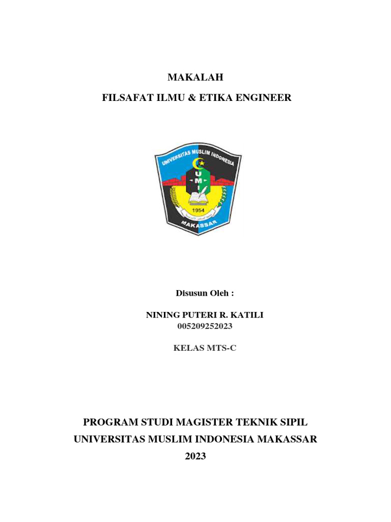 Nining Puteri R. Katili - Makalah Kode Etik Engineer | PDF | Seni | Teknologi & Rekayasa