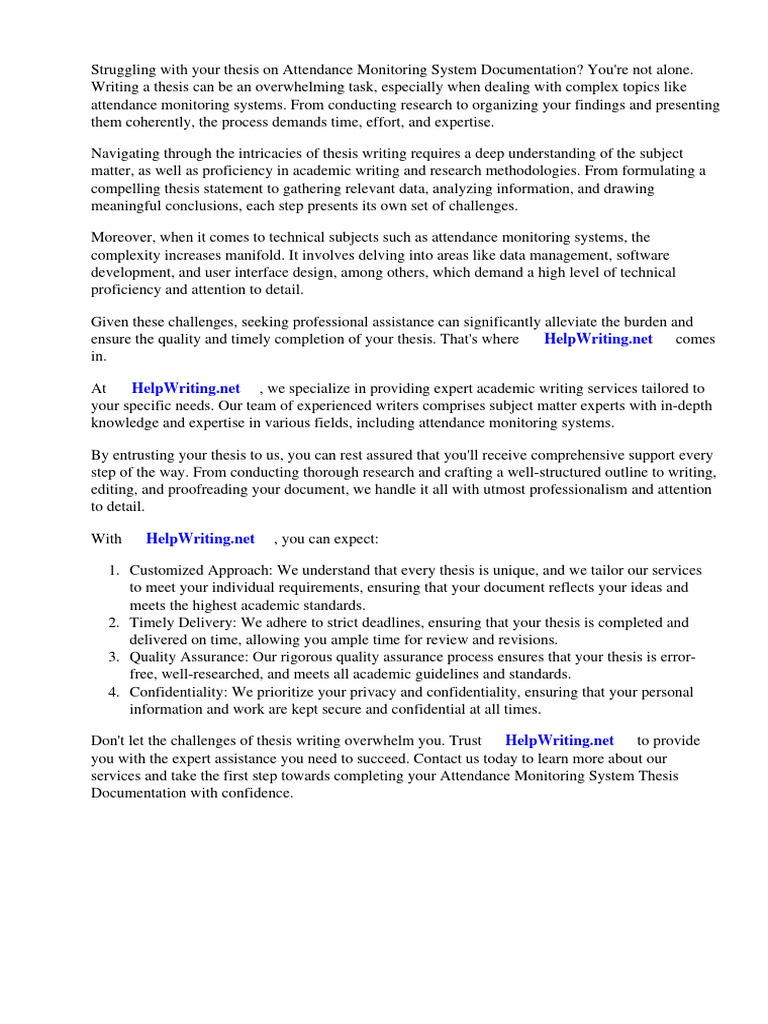 Attendance Monitoring System Thesis Documentation | PDF
