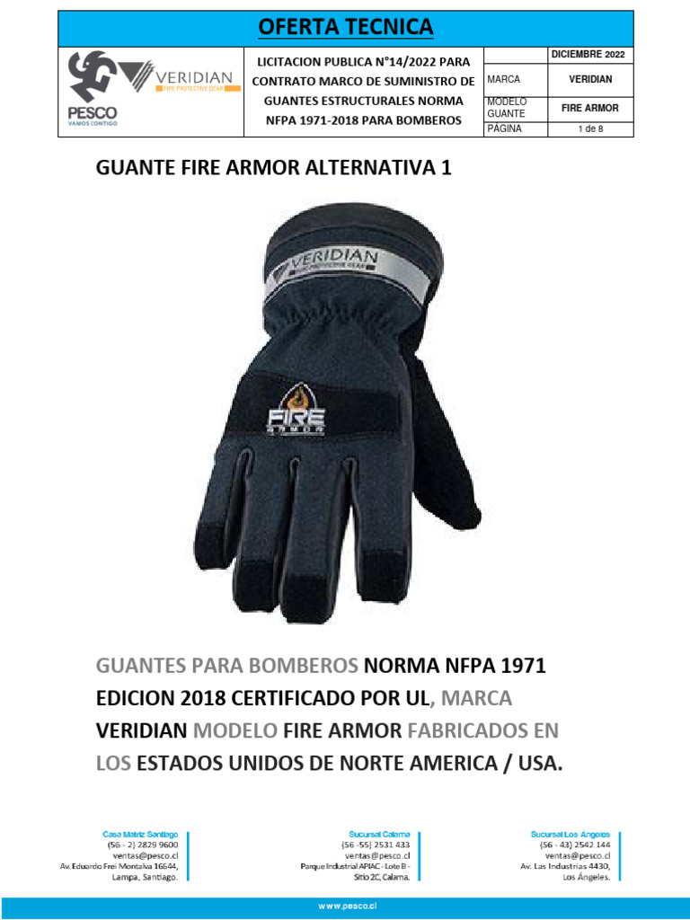 Guantes Estructurales NFPA 1971-2018 | PDF | Mano