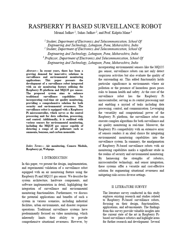 Ijirt Paper 1 Be-Adypcoe | PDF | Surveillance | Raspberry Pi