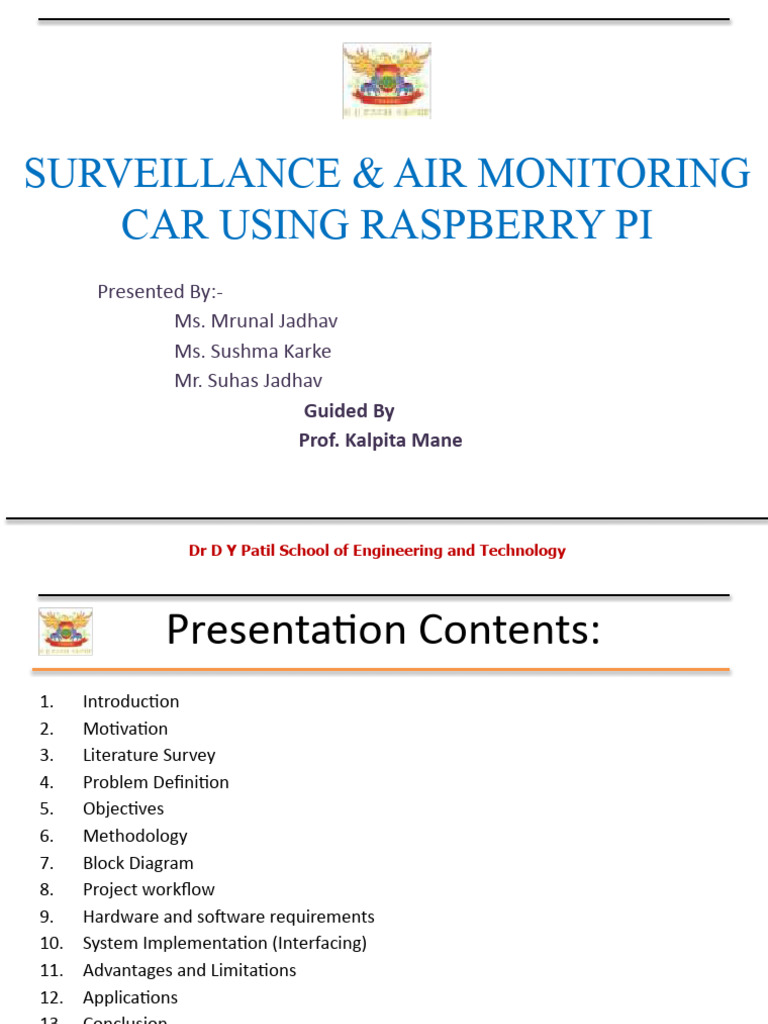 On SURVEILLANCE & AIR MONITORING CAR USING RASPBERRY PI | PDF