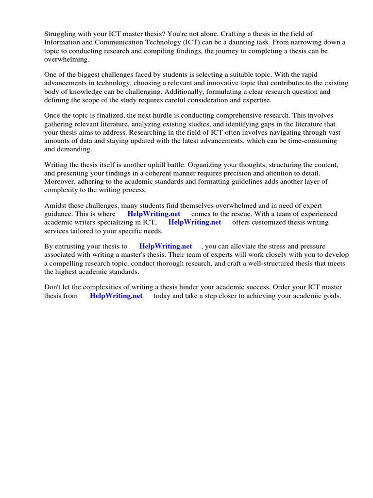 Ict Master Thesis Topics | PDF